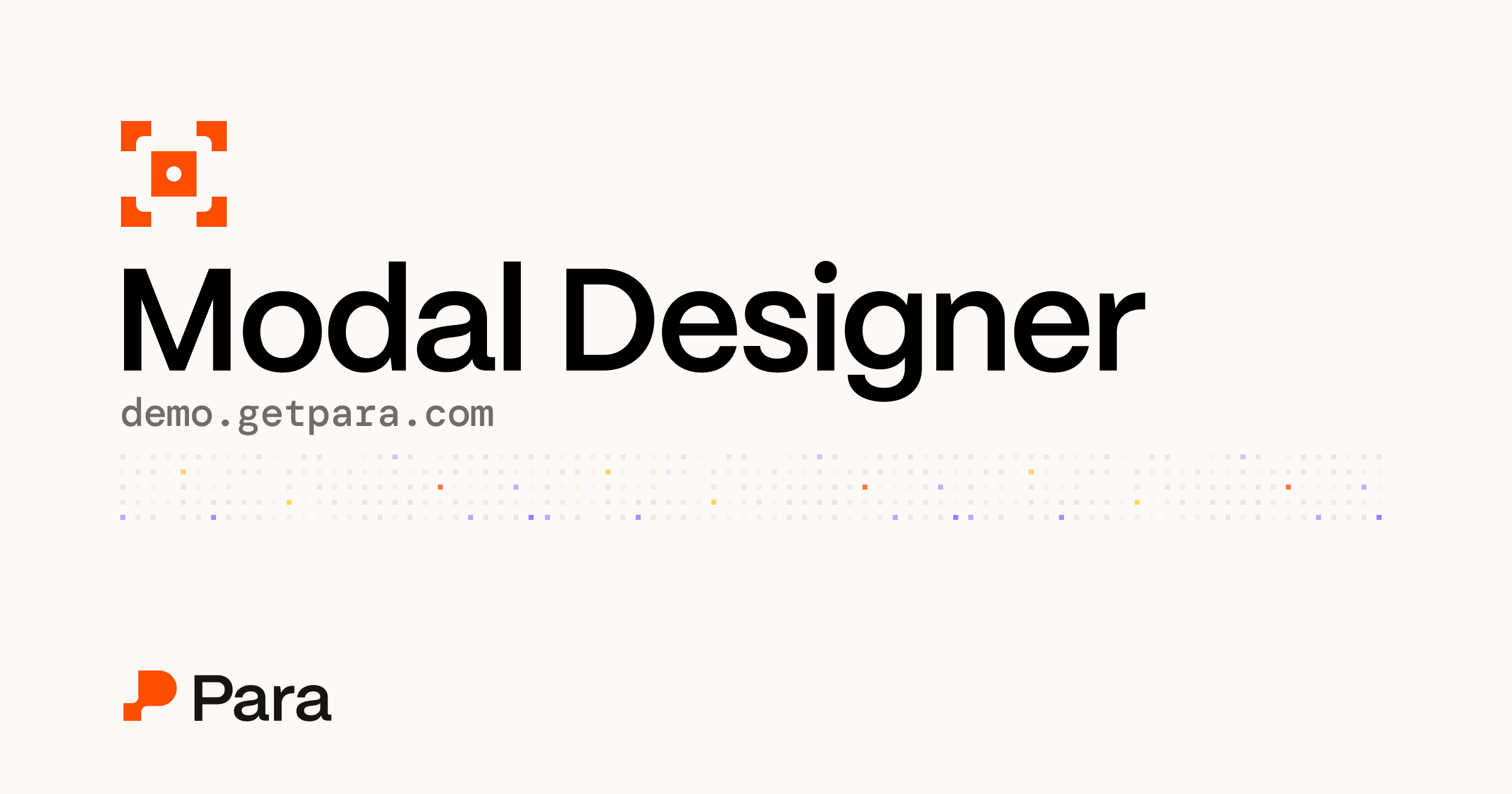 Para Modal Designer | Customize your Embedded Wallet and Onboarding UI